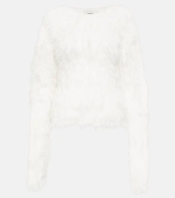 Coperni Fluffy Knit Sweater - White