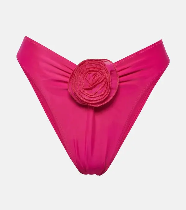 SAME Rose Floral-appliqué Bikini Bottoms - Pink