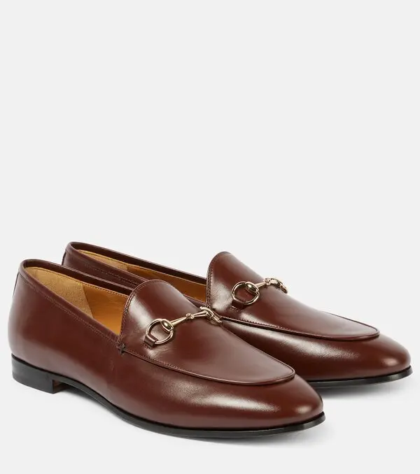 Gucci Jordaan Horsebit Loafers - Brown