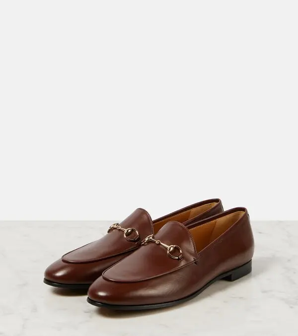 Gucci Jordaan Horsebit Loafers - Brown