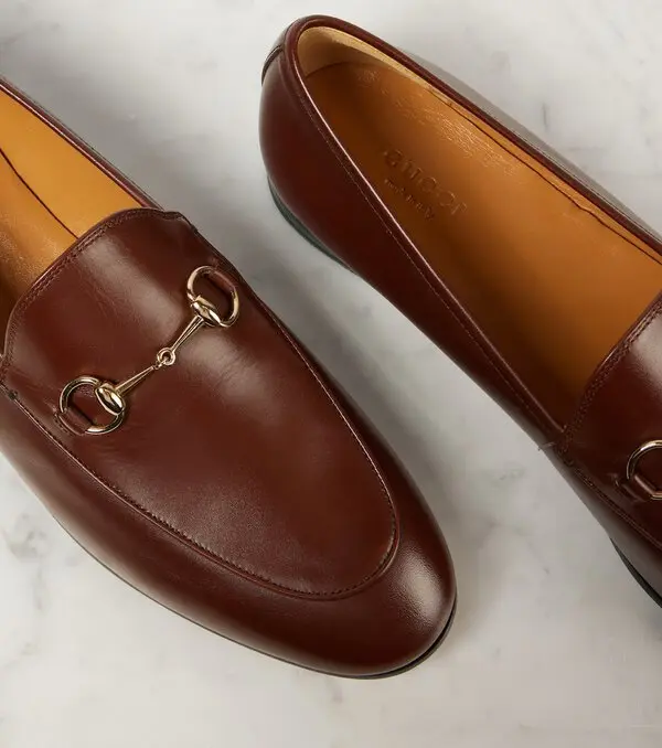 Gucci Jordaan Horsebit Loafers - Brown