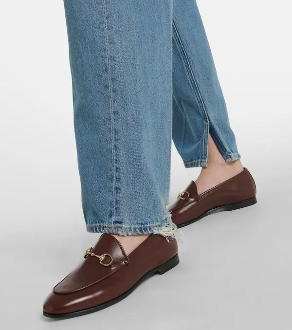 Gucci Jordaan Horsebit Loafers - Brown