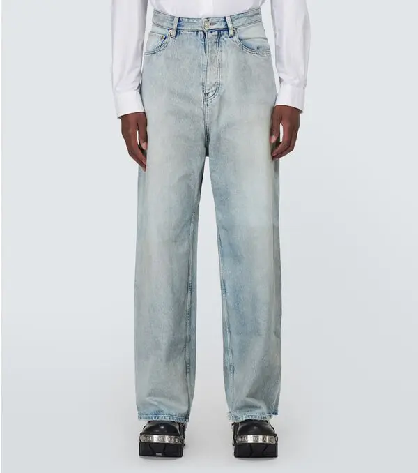 Balenciaga Distressed Wide-leg Jeans
