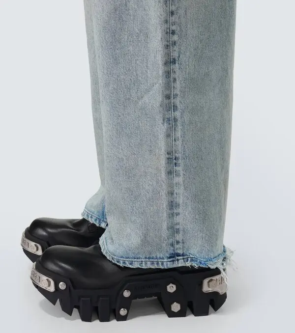 Balenciaga Distressed Wide-leg Jeans