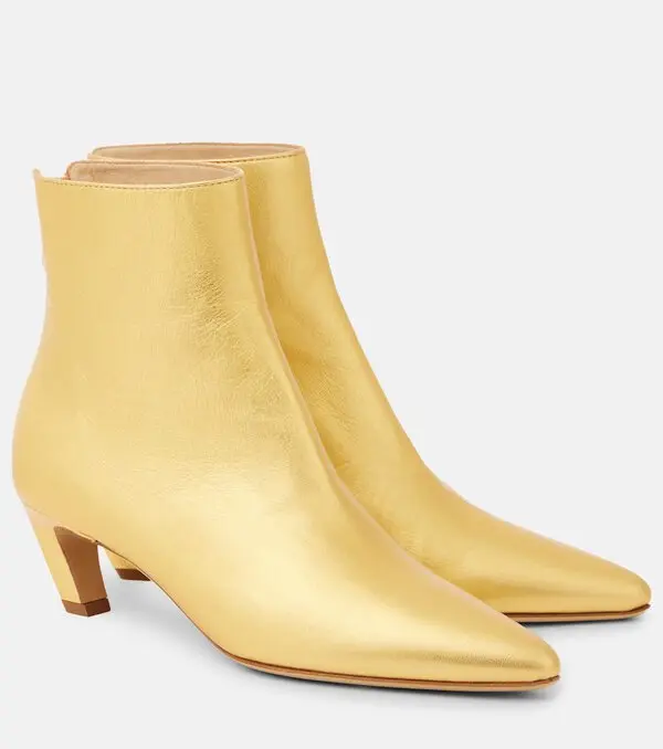 Gabriela Hearst Clayton Metallic Leather Ankle Boots - Gold