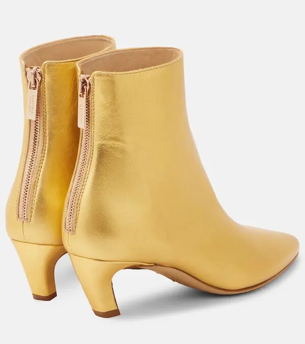 Gabriela Hearst Clayton Metallic Leather Ankle Boots - Gold
