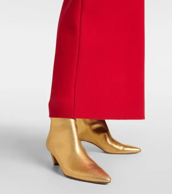 Gabriela Hearst Clayton Metallic Leather Ankle Boots - Gold