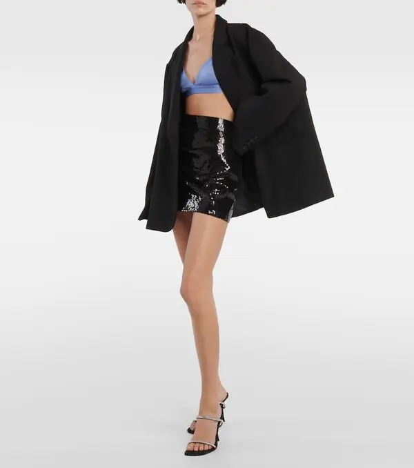 Alex Perry Triangle Satin Crepe Bra Top