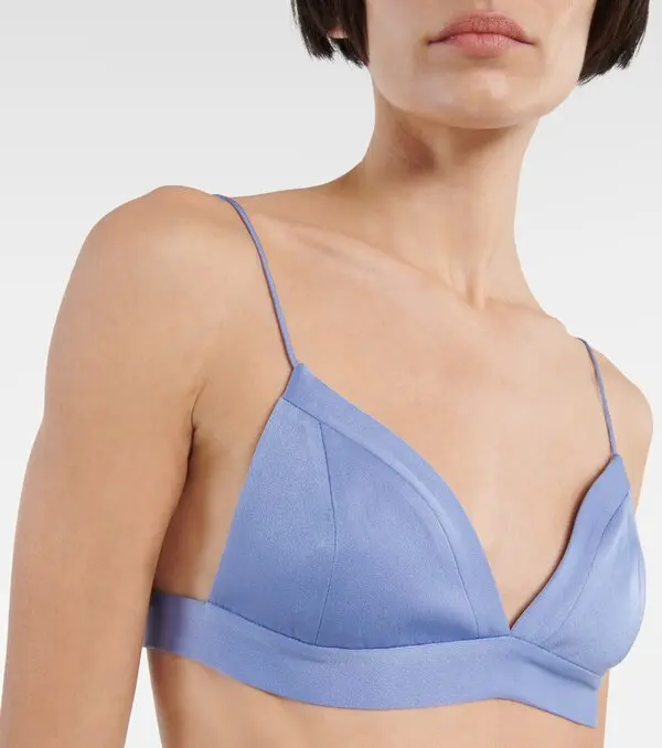 Alex Perry Triangle Satin Crepe Bra Top