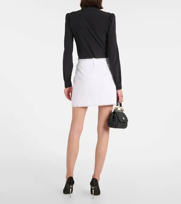 Dolce & Gabbana Cotton-blend Tweed Miniskirt