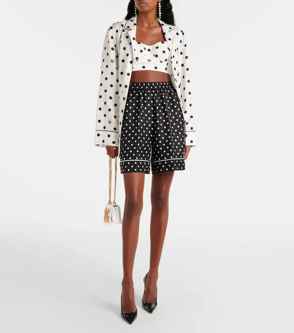 Dolce & Gabbana Polka-dot Silk Twill Shorts