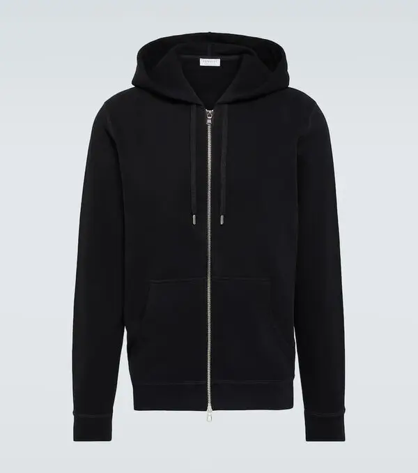 Sunspel Loopback Cotton Hoodie - Black