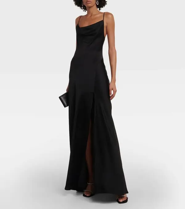 Simkhai Finley Satin Gown - Black