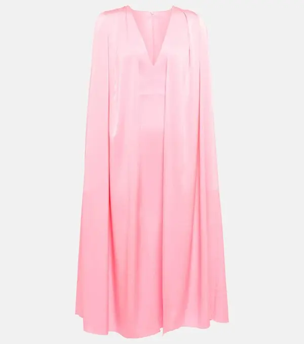 Alex Perry Crepe Cape Midi Dress