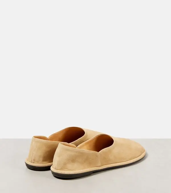 THE ROW Canal Suede Slip-on Shoes - Beige
