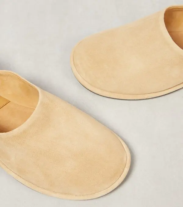 THE ROW Canal Suede Slip-on Shoes - Beige