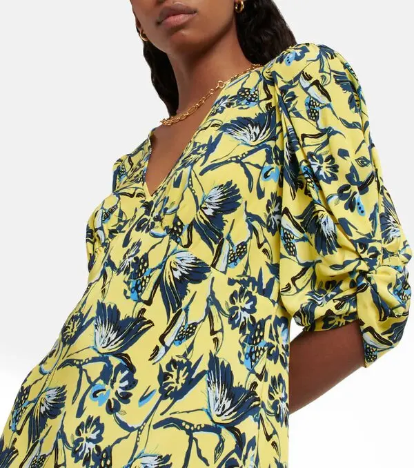Diane Von Furstenberg Printed Crepe Midi Dress