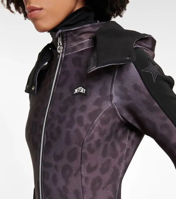 JETSET Magic Ghoster Leopard-print Ski Suit - Black