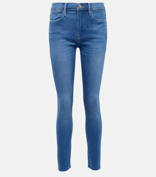 FRAME Le High Skinny Raw After Jeans In Randall - Blue