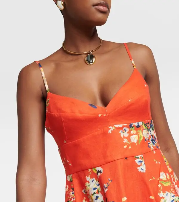Zimmermann Alight Floral Linen Mini Dress