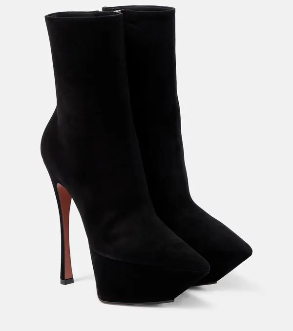 Amina Muaddi Yigit 150 Suede Ankle Boots