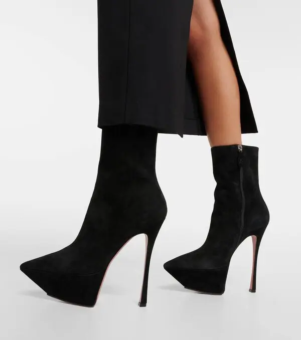 Amina Muaddi Yigit 150 Suede Ankle Boots