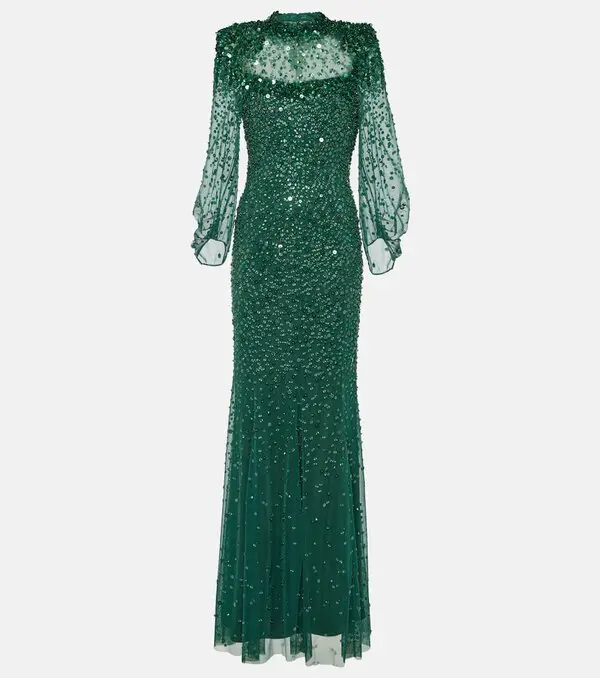 Jenny Packham Embellished Tulle Gown
