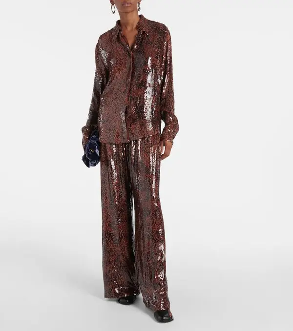 Dries Van Noten Sequined Shirt - Green