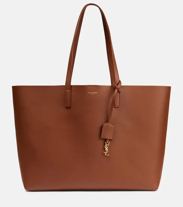 Saint Laurent Shopping E/w Leather Tote Bag - Brown