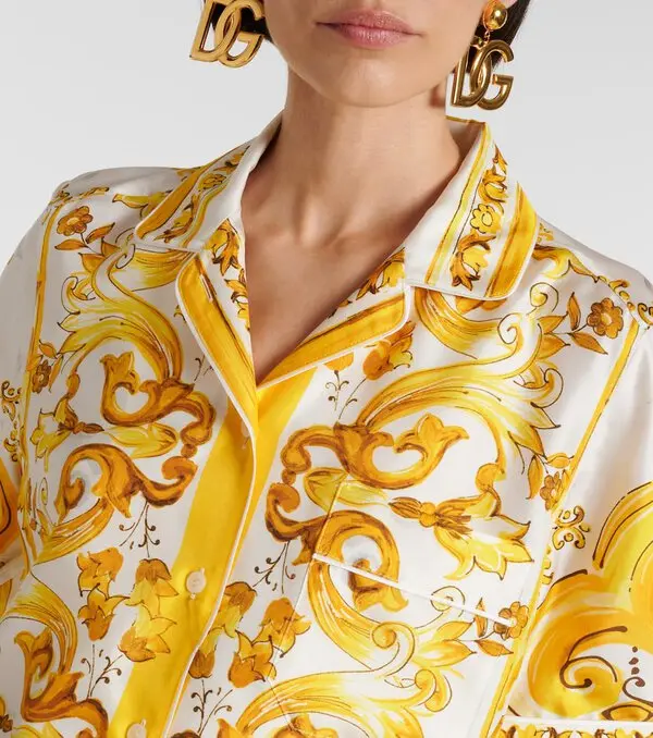 Dolce & Gabbana Majolica Print Silk Twill Shirt