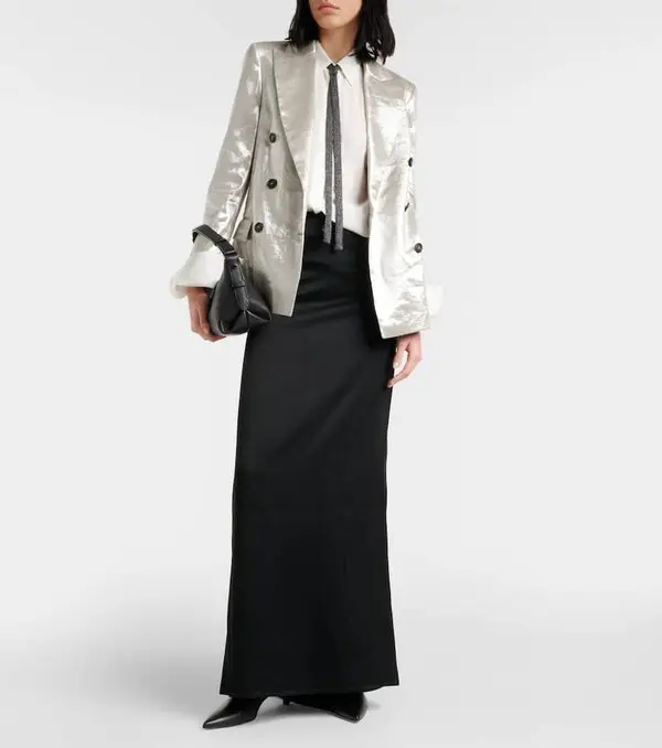 Brunello Cucinelli Satin Maxi Skirt