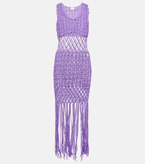 Anna Kosturova Crochet Minidress - Purple