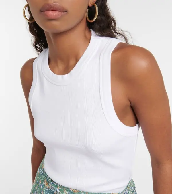 Veronica Beard Jordyn Cotton Tank Top - White