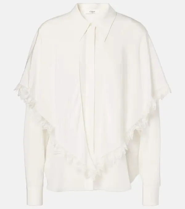 Chloé Knotted Heritage Silk Crepe De Chine Blouse
