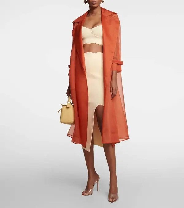 Galvan Delia Scalloped Midi Skirt - Yellow