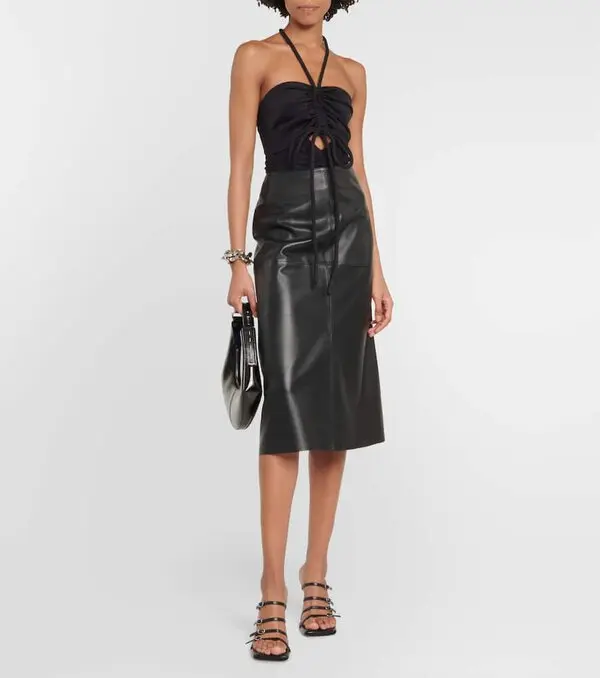 Proenza Schouler Compact Jersey Ruched Bodysuit