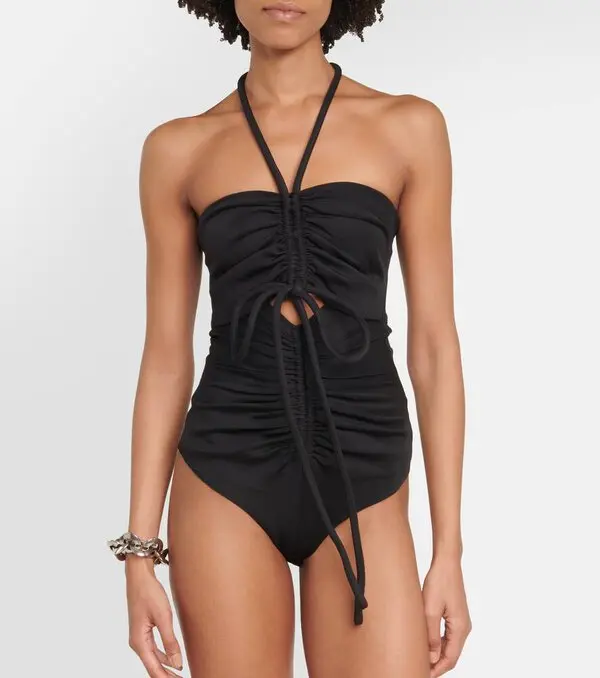 Proenza Schouler Compact Jersey Ruched Bodysuit