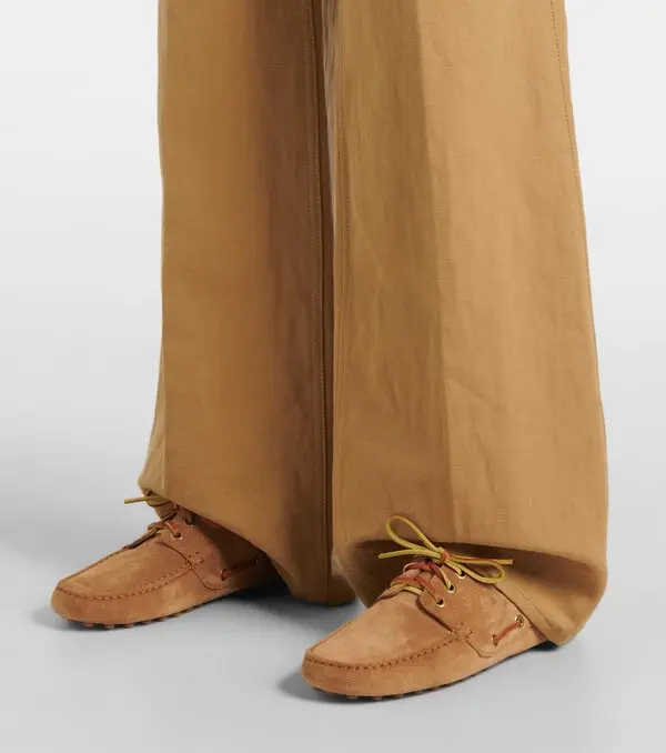 TOD'S Gommino Suede Driving Loafers - Brown