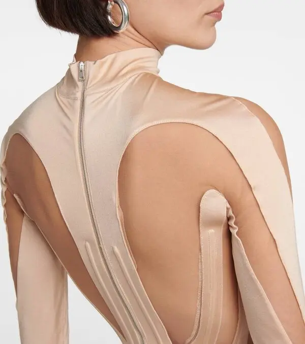 MUGLER Paneled Stretch Jumpsuit