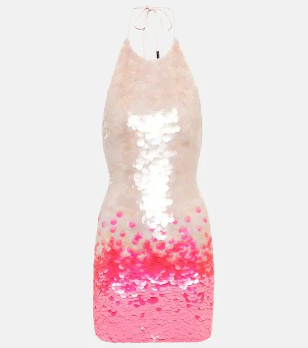 David Koma Gradient Sequin Mini Dress