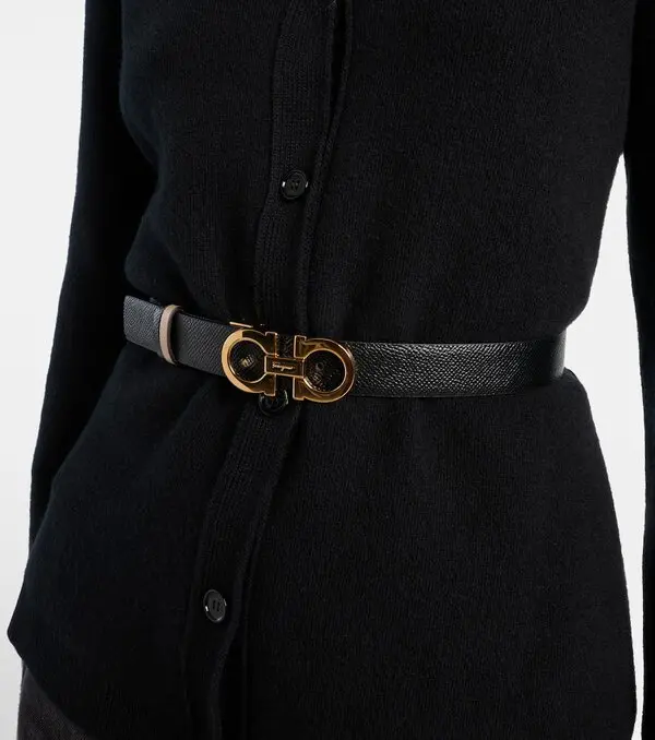 FERRAGAMO Reversible Gancini Leather Belt