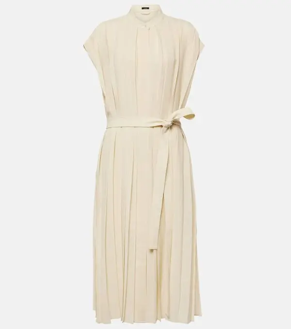 JOSEPH Davidge Plisse Midi Dress - Neutrals