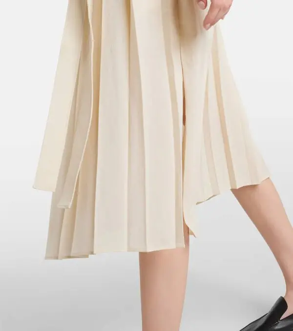 JOSEPH Davidge Plisse Midi Dress - Neutrals