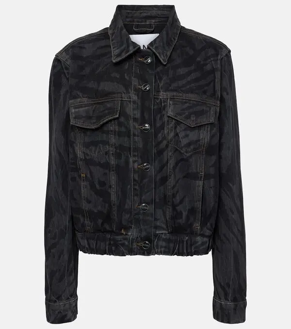 GANNI Printed Denim Trucker Jacket