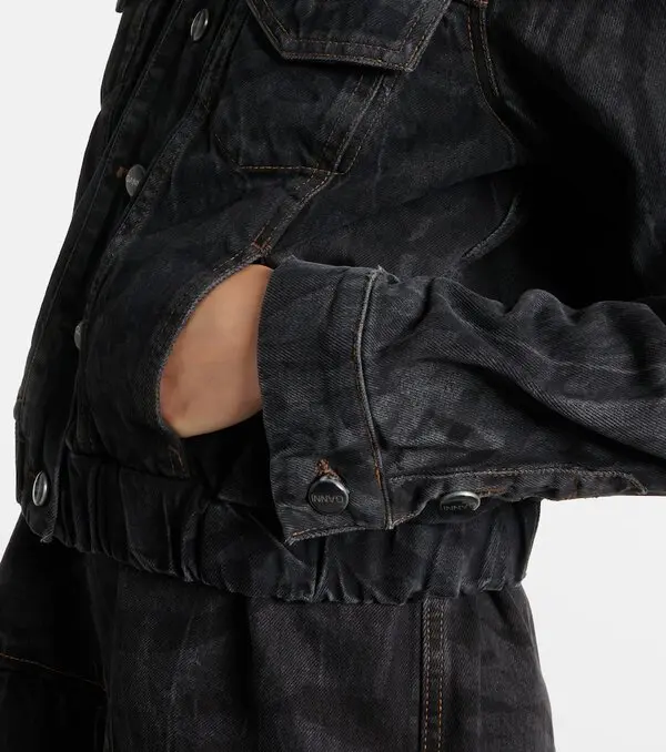 GANNI Printed Denim Trucker Jacket