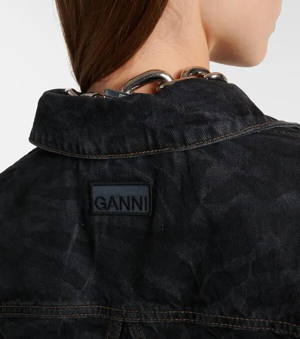 GANNI Printed Denim Trucker Jacket
