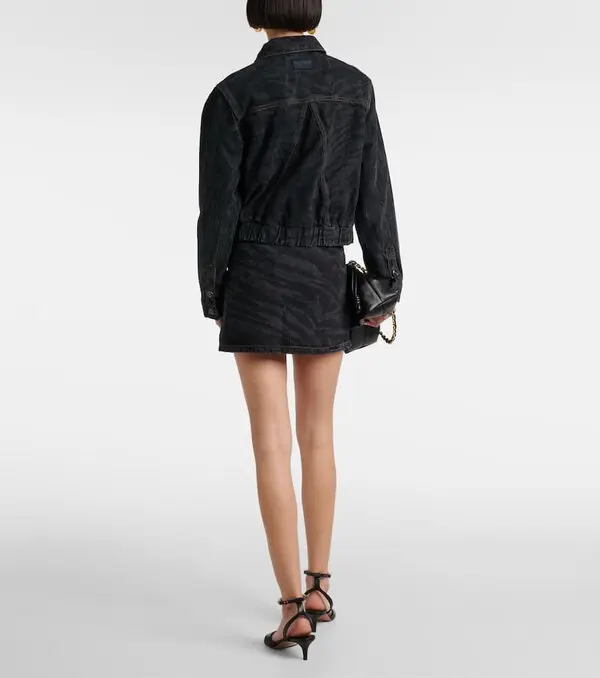 GANNI Printed Denim Trucker Jacket