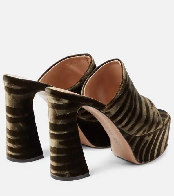 GIANVITO ROSSI Holly Zebra-print Platform Mules - Black