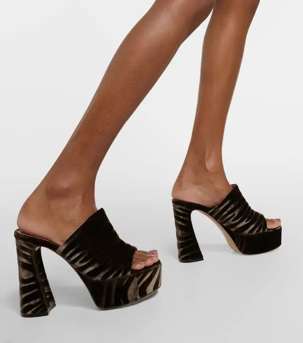 GIANVITO ROSSI Holly Zebra-print Platform Mules - Black