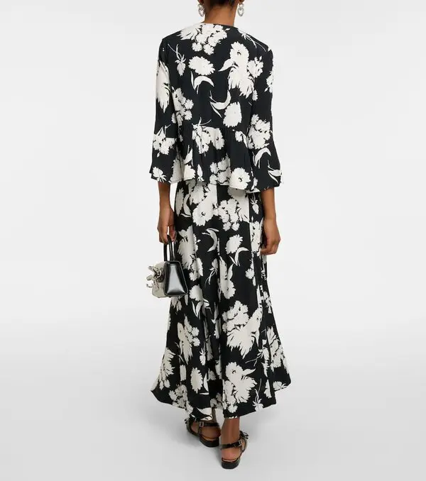 GANNI Floral Crepe Blouse
